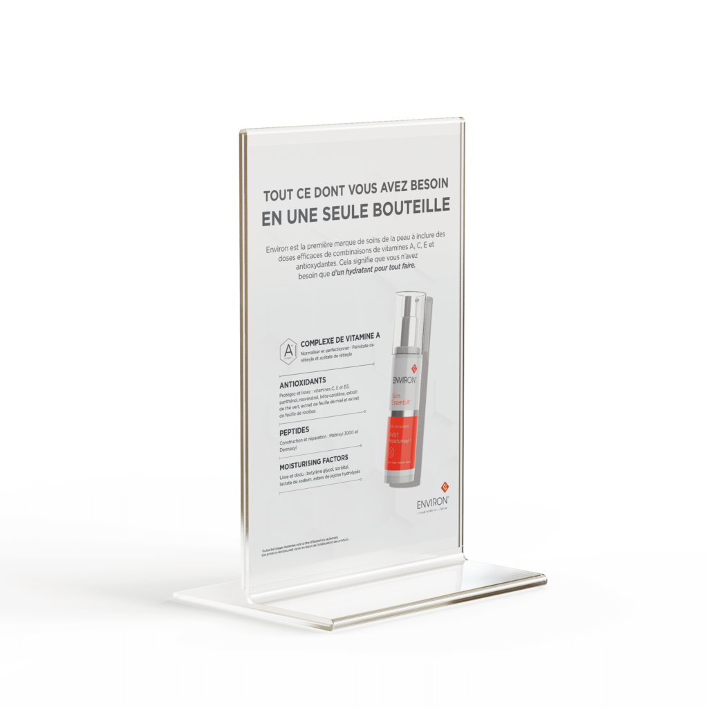 Skin EssentiA AVST Moisturiser 5X7" Shelf Talker Insert [FR ...